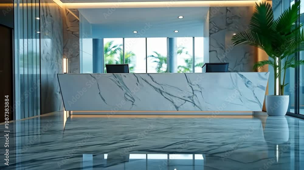 Blurred hotel or office building lobby blur background interior view ...
