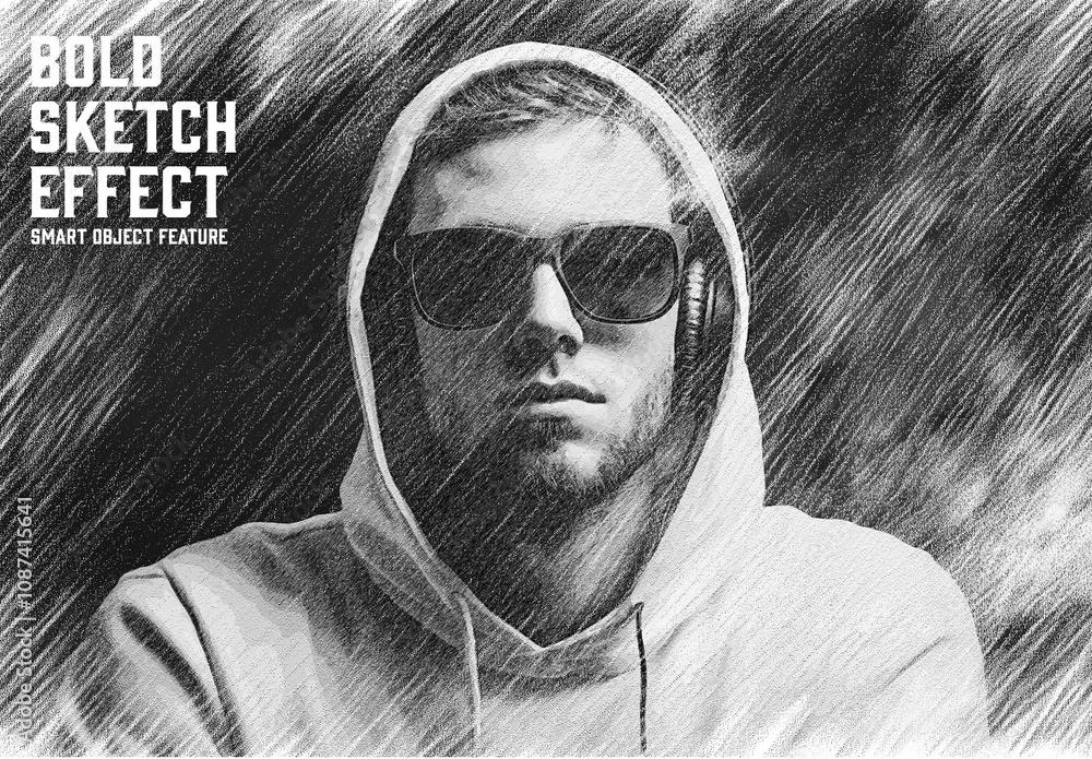 Bold Sketch Effect with Generative AI Stock Template | Adobe Stock