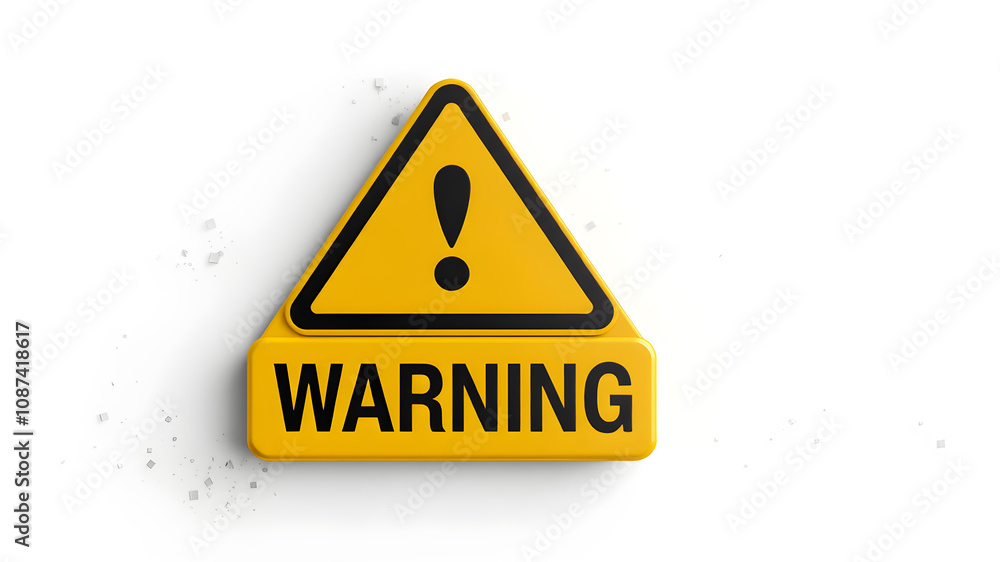 3d alert sign, attention mark, caution icon. with exclamation mark ...