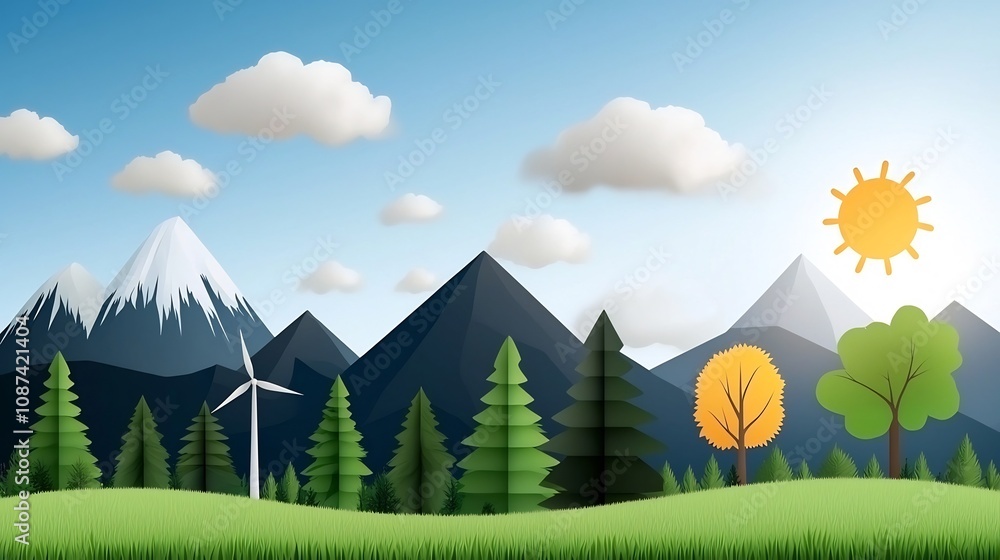 Flat depicting a timeline that showcases the progression of climate ...