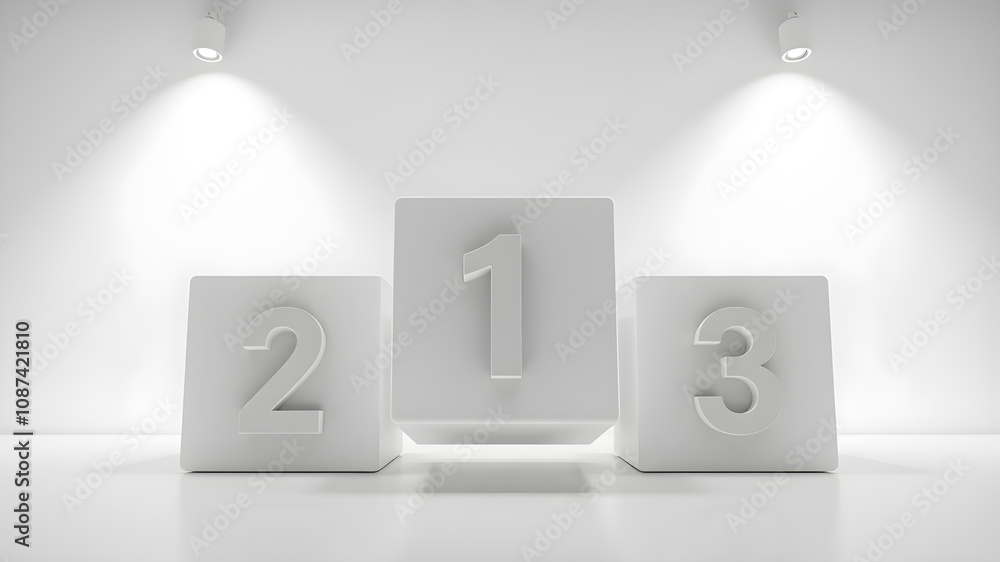 sport winner stage 1 2 3 game competition equipment .3d illustration ...