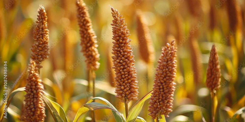 Sorghum, a genus of grasses, thrives in tropical and subtropical ...