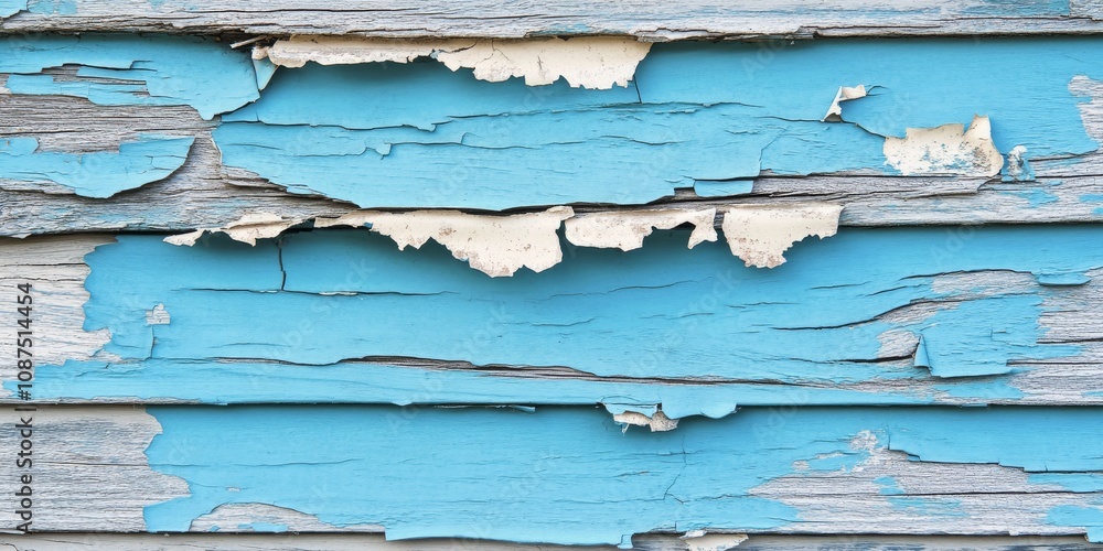 Peeling exterior paint reveals the underlying surface, highlighting the ...
