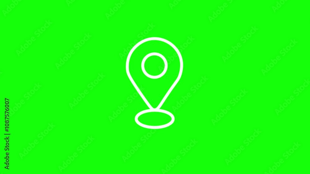 Location Pin pointer on Map animated cartoon on Green screen background ...