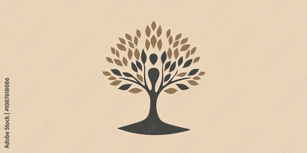 Stylized tree logo featuring a human silhouette as the trunk. This ...