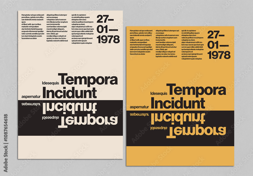 Modernist Poster Layout Design Concept in Minimal Swiss Style Stock ...