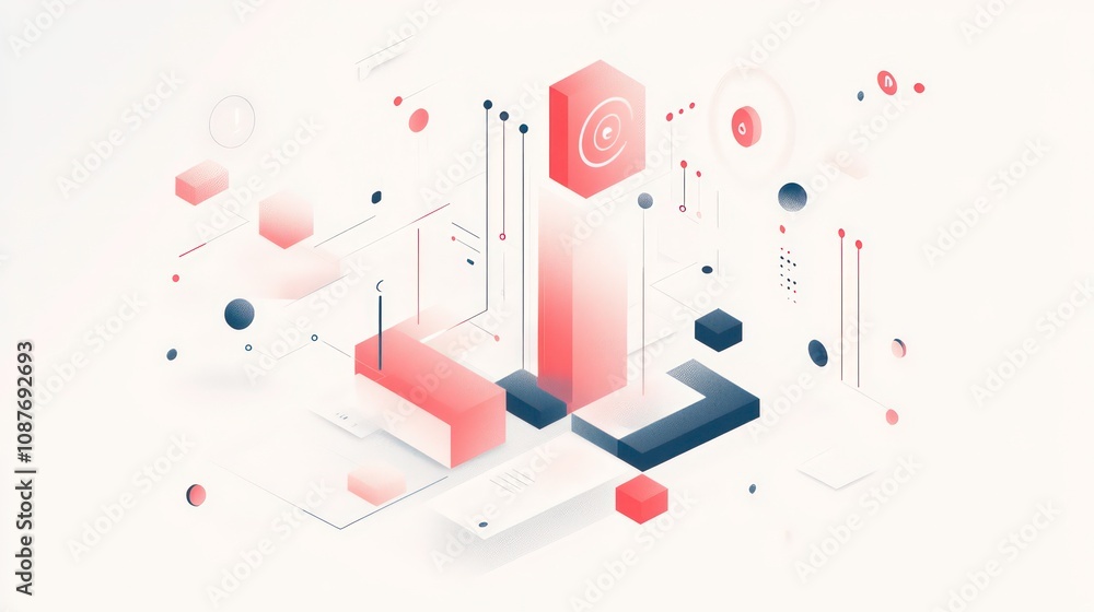 Bounce rate and site performance, illustrated in a minimalist style ...