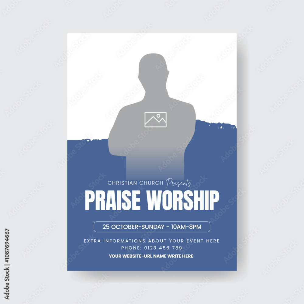 Church worship conference editable print flyer or poster template ...