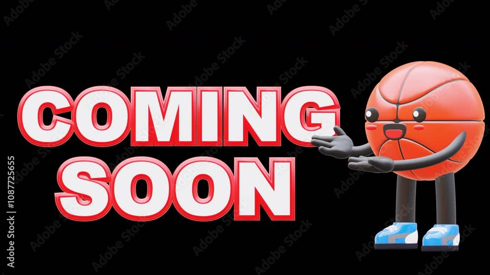 3D Basketball Character With Coming Soon Text, Suitable For ...