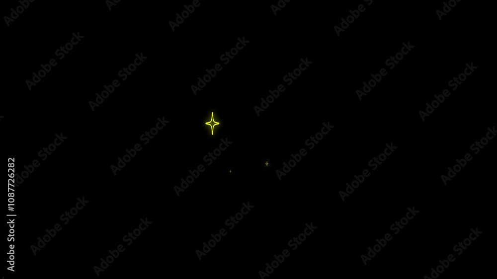 Twinkling stars animation, Golden, white cartoon, flat, vector, stars ...
