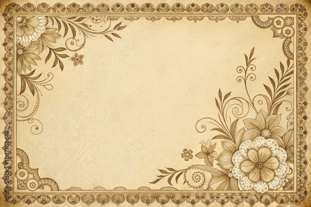 Elegant Victorian paper style background with blank space for text in ...