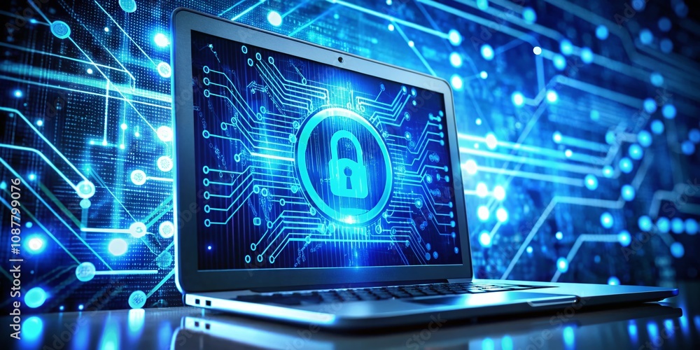 Visual Representation of Tech Disruption with Bokeh Effect Highlighting ...