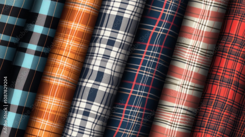 Check plaid set seamless pattern. Colored straight and oblique cage ...