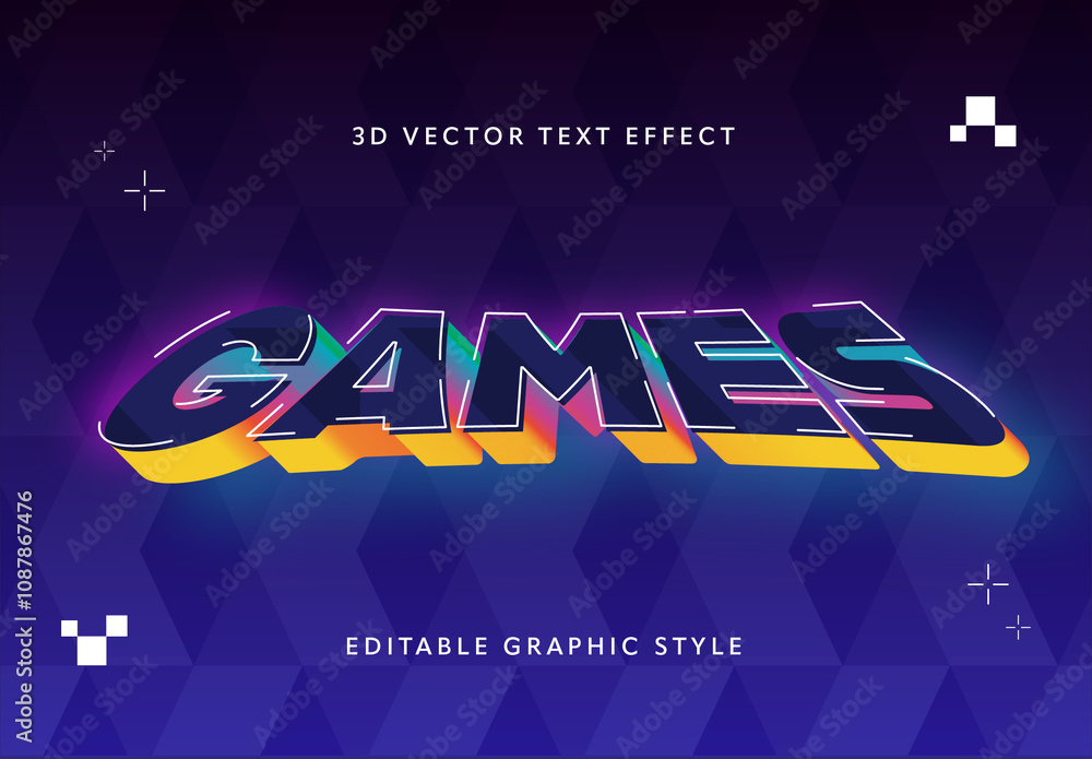 Colorful Gamer Font Text Effect Stock Template | Adobe Stock
