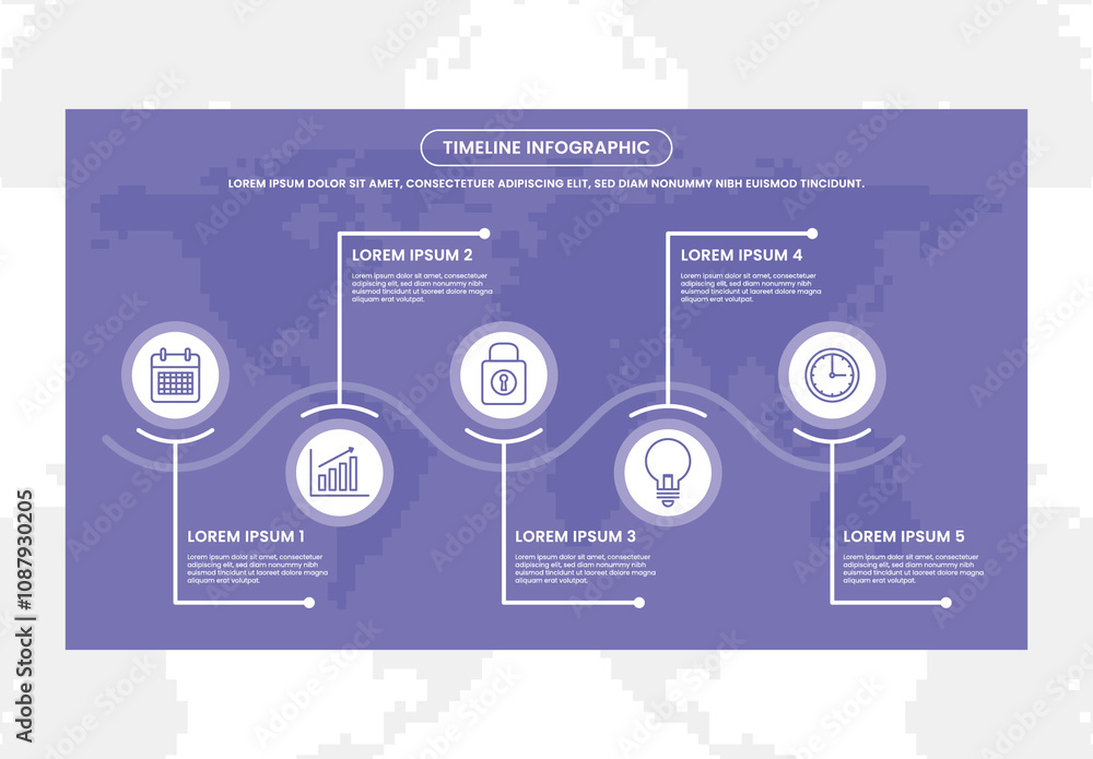Purple Infographic Timeline Stock Template | Adobe Stock