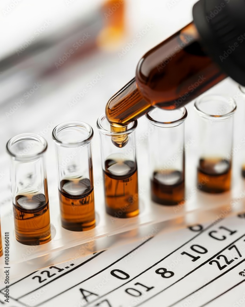 Laboratory Test Tubes, Dropper, and Analysis Results Highlighting ...