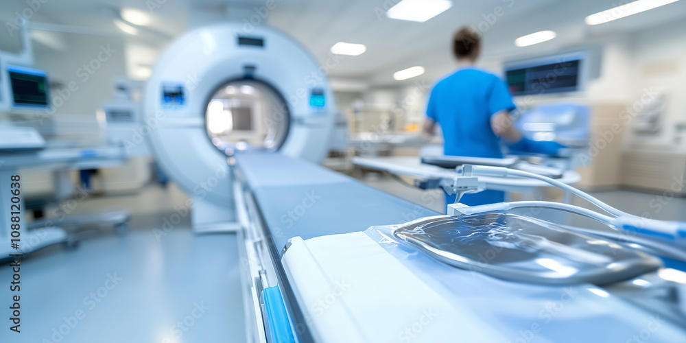 Medical staff. hospital scene. MRI. yearly medical checkups. good ...