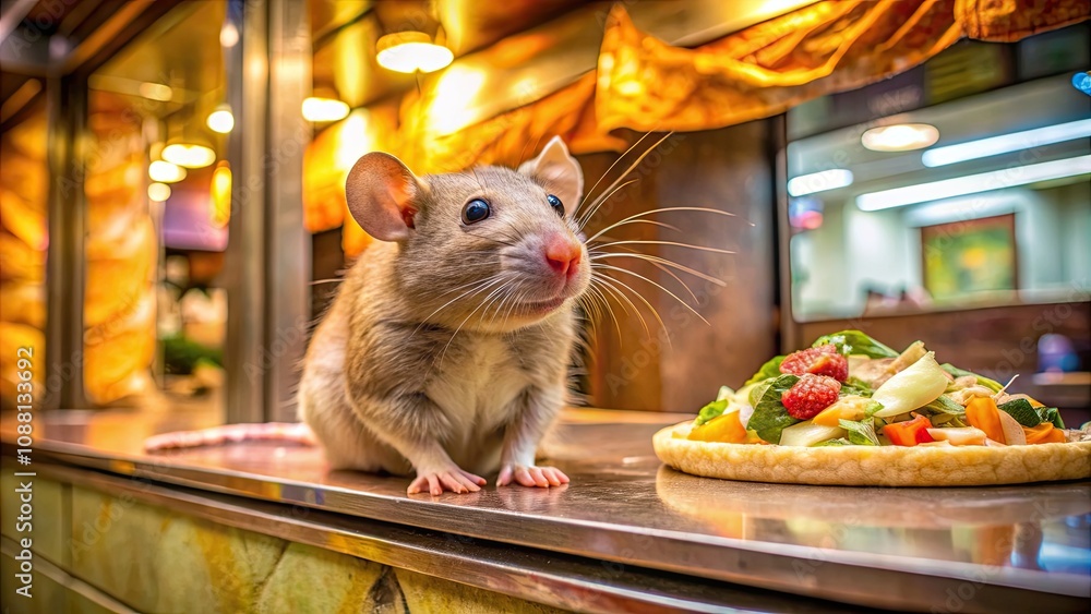 Ratte sitting in a kebab shop , Rat, D?ner Imbiss, fast food, rodent ...