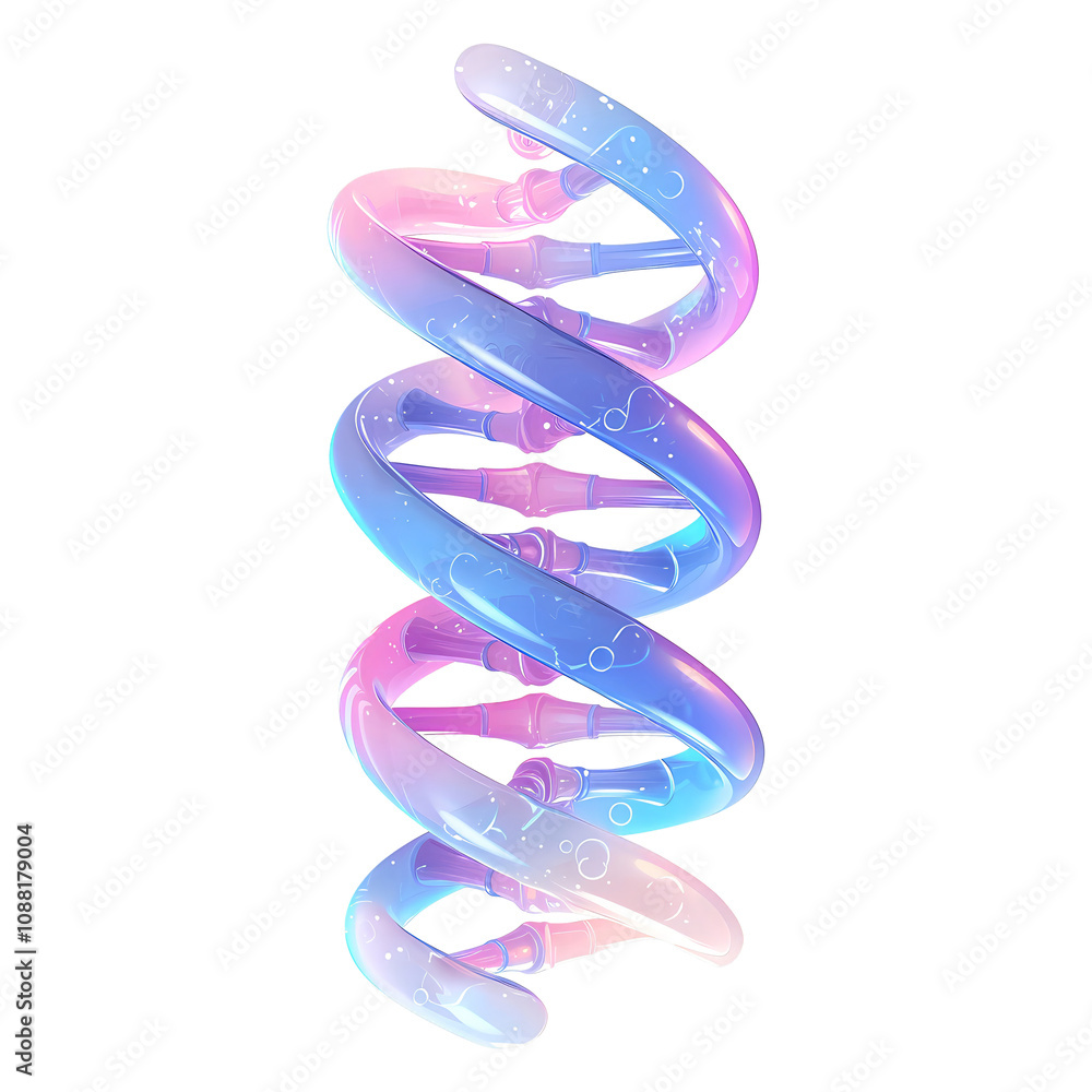 3d structure of DNA molecule isolated on transparent background. DNA ...