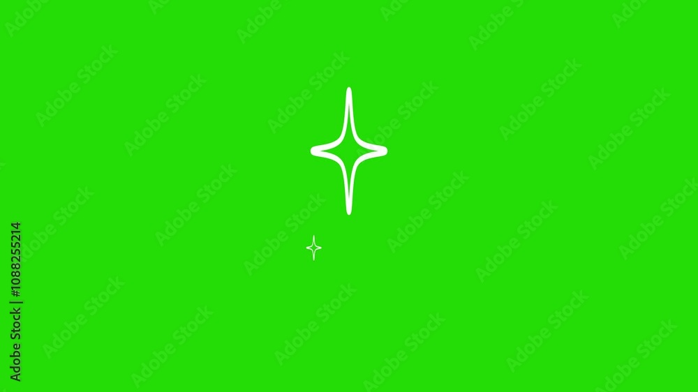 Twinkling stars animation, white cartoon, flat, vector, doodles style stars blinking, glitter on ...