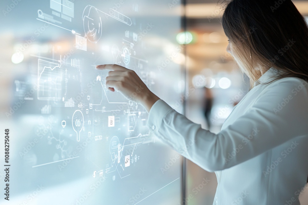 interactive mockup prototype on a digital screen, touch elements, sleek ...