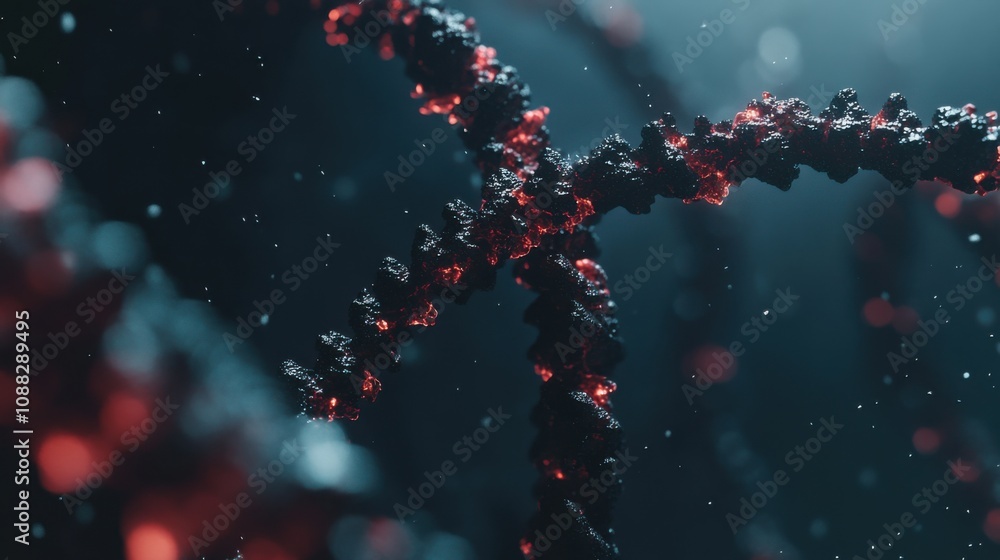 An extreme close-up of a gene editing tool CRISPR-Cas9 complex ...