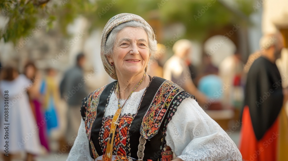 Greek Elder in Traditional Dress at Orthodox Festival in Church ...
