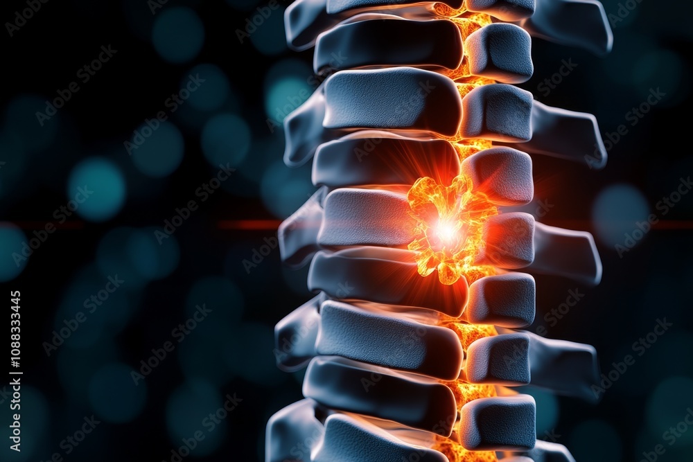 Spine X-ray with a vertebral compression fracture, high contrast to ...
