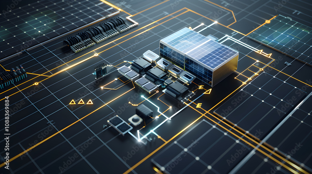Detailed Schematic of a Photovoltaic System Design for Harnessing Solar ...