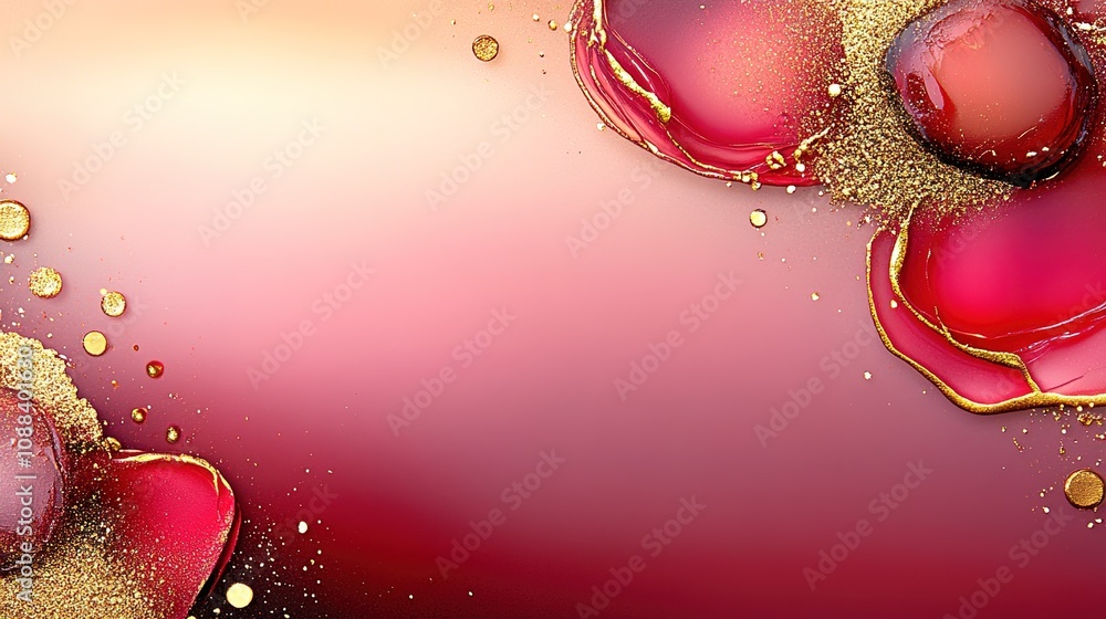 Colorful Abstract Background with Red and Gold Elements, Featuring ...