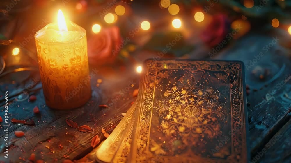 video of Enchanting candles and Tarot cards used for rituals and ...