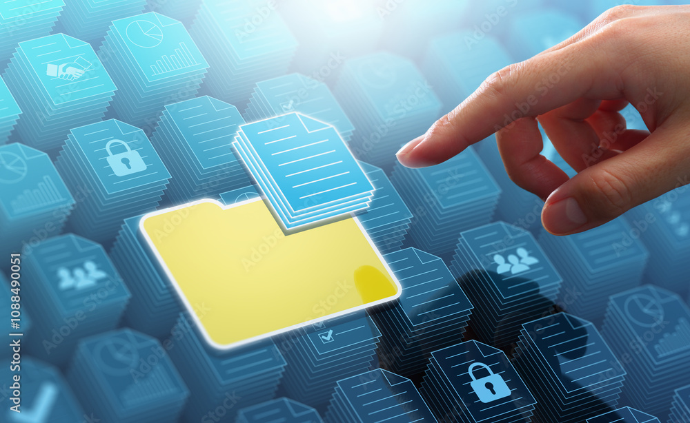 Business files and folders storing in document management system DMS ...