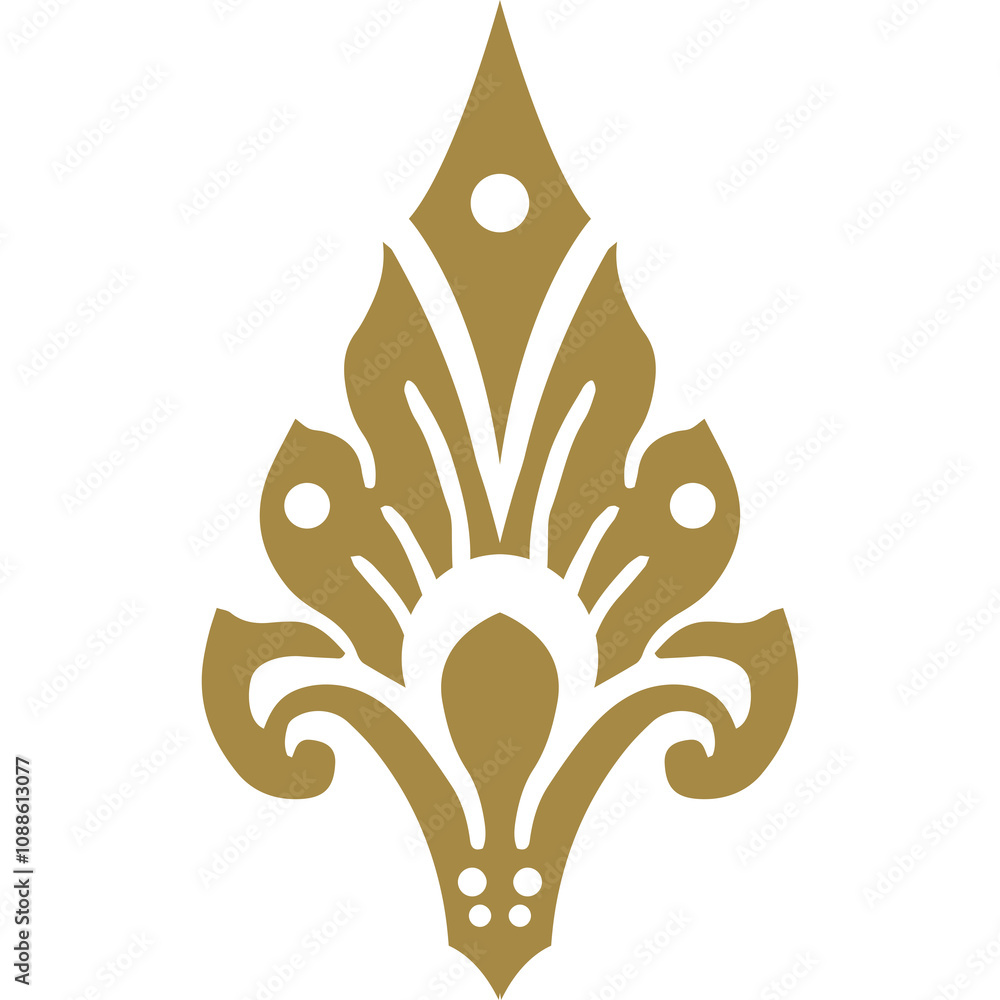 Thai Art traditional asian luxury line art, Thai Pattern flat ...