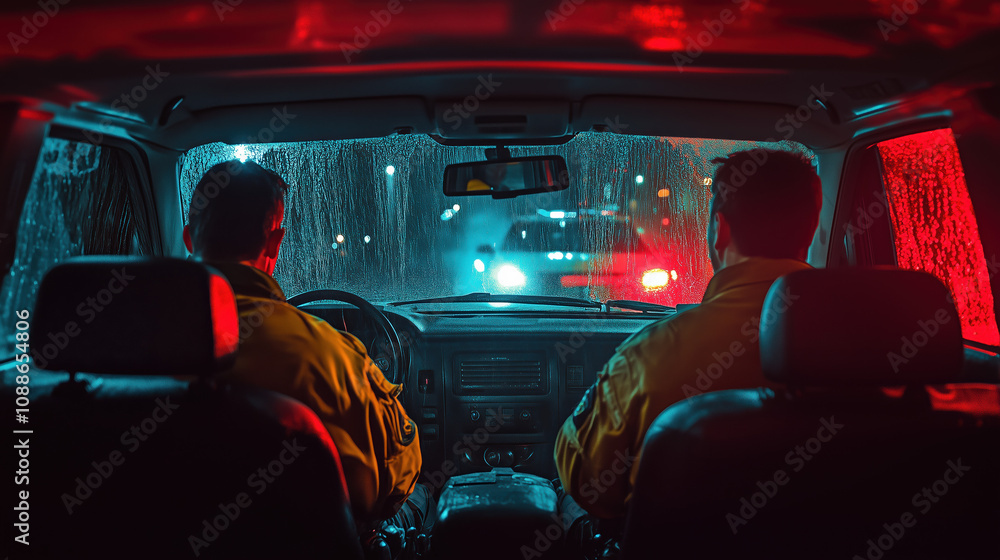 Crime Scene Investigation: Two Detectives Working Together on Evidence ...