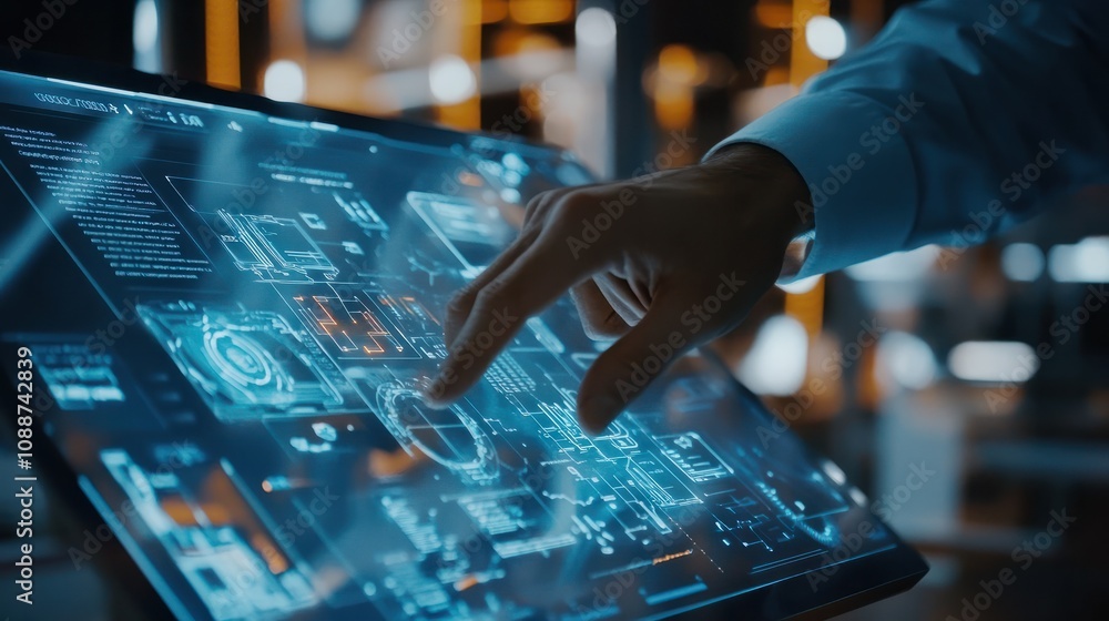 Close up ux developer and ui designer use augmented reality ...