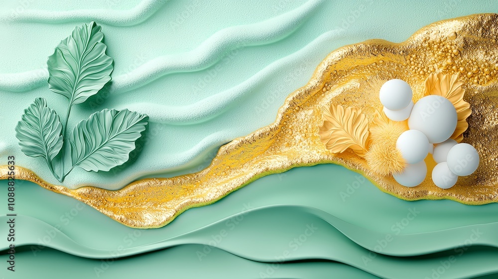 Elegant waves of nature a vibrant fusion of organic shapes and textures ...