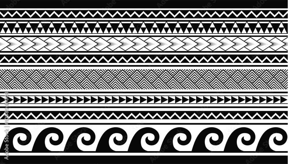 Maori Polynesian indigenous Pattern Background Wallpaper Banner ...