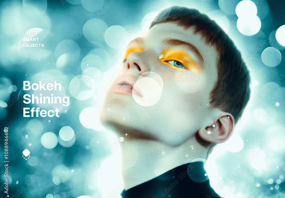 Bokeh Shining Photo Effect Mockup Stock Template | Adobe Stock