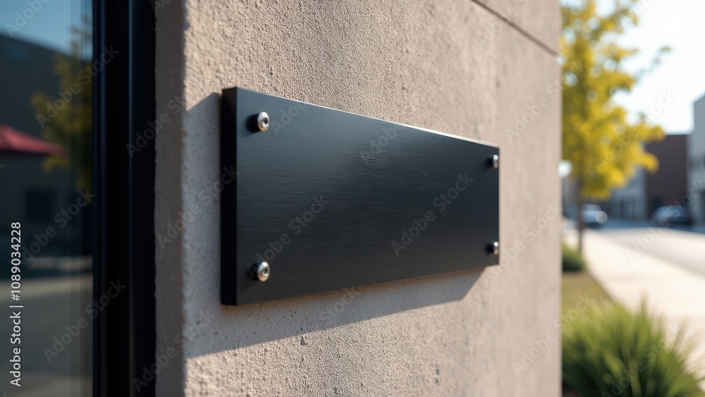 Professional nameplate mockup with elegant metallic finishes ...