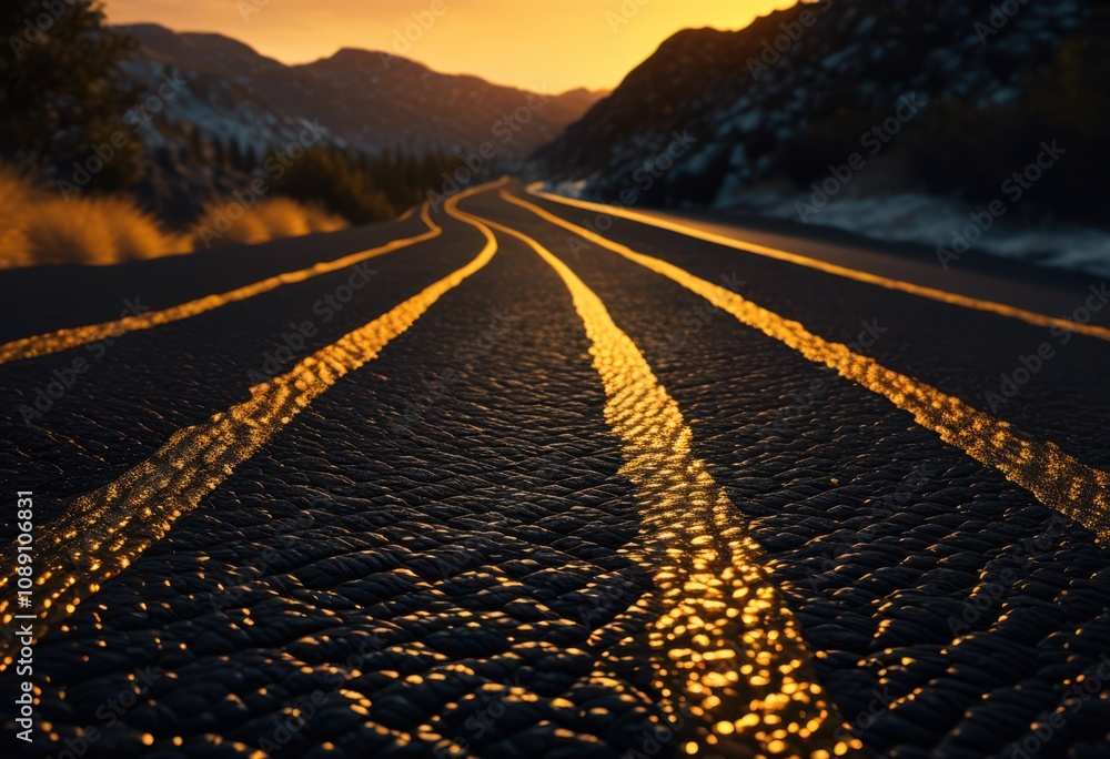 detailed close textured asphalt surface showcasing dynamic tire tracks ...