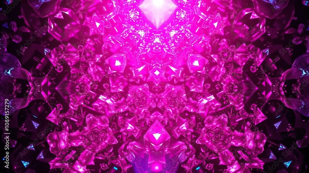 Photo & Art Print Shining pink backlight illuminates a kaleidoscope of ...