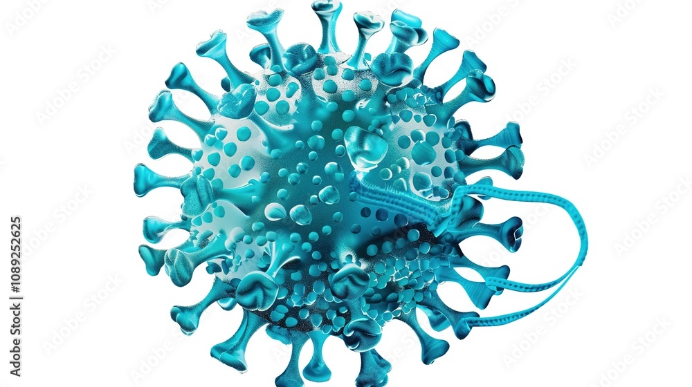 Mask and Virus Isolated on White Background - A Visual Representation ...