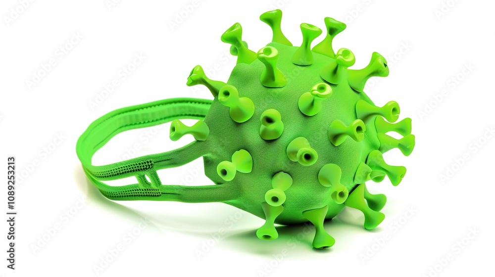 Mask and Virus Isolated on White Background - A Visual Representation ...