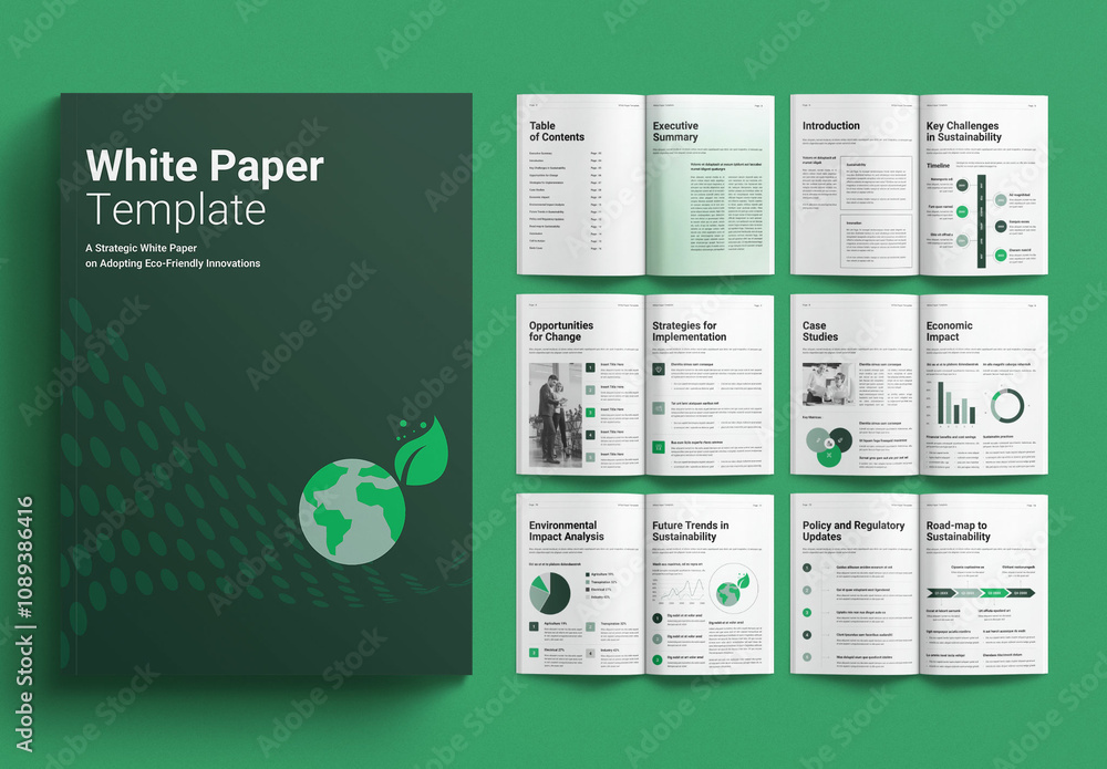 White Paper Template Design Brochure Layout Stock Template | Adobe Stock