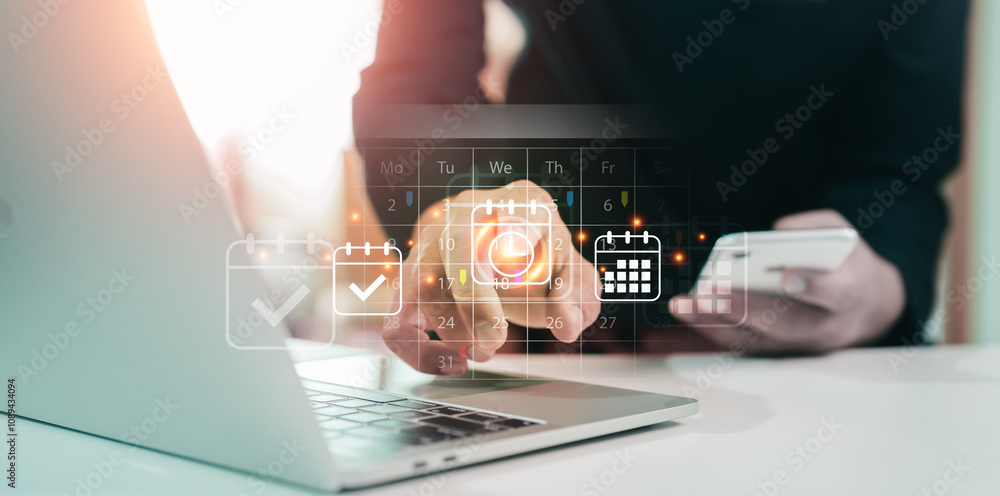 Business Planning Agenda Calendar: Work Schedule Concept, Entrepreneurs ...