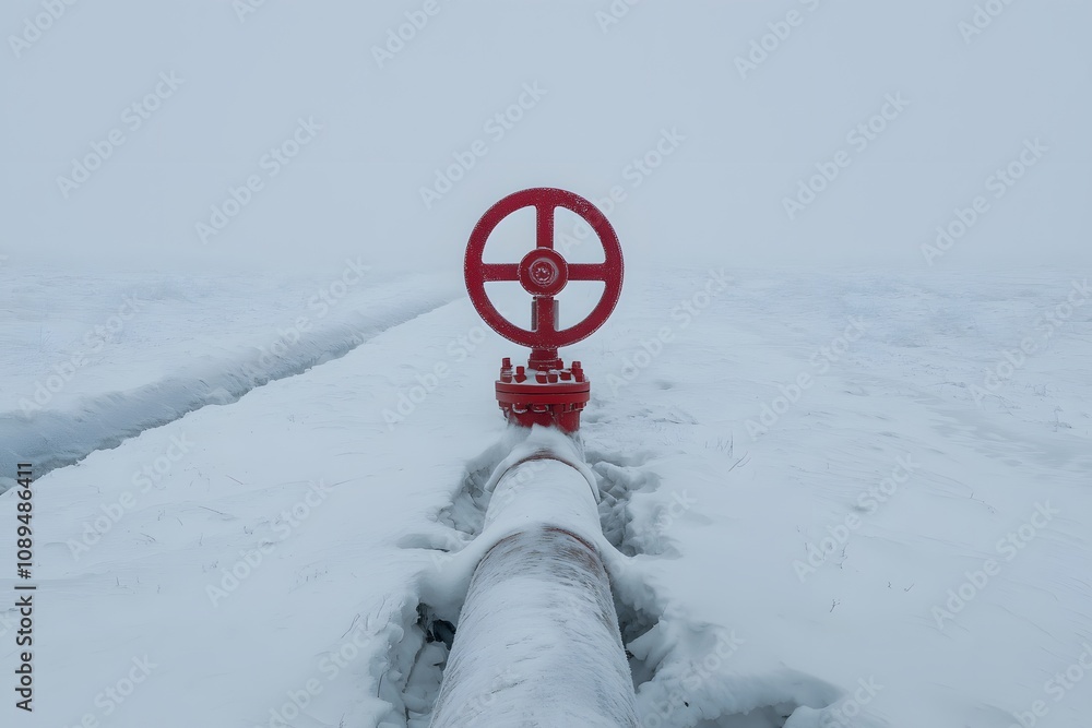 Gas Pipes Through Siberia in Winter with One Red Valve – Energy ...