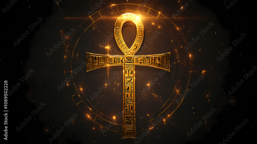 Symmetrical ancient egyptian cross ankh, symbol of alchemy occultism ...