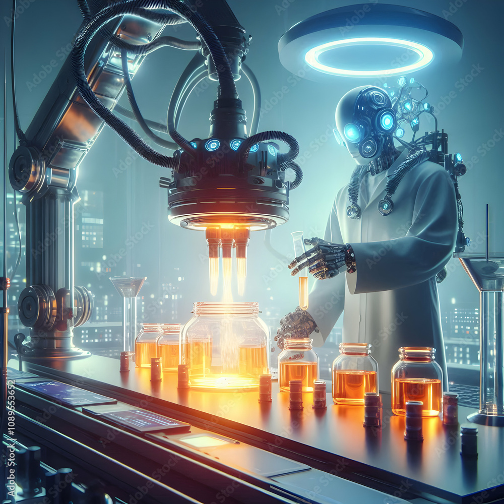 Pharmaceutical innovation room with robotic chemist concept as A medium ...