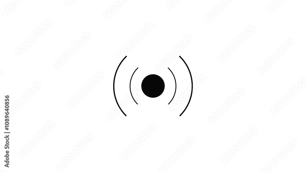 simple looping animation design radio wave or sound wave effect icon ...