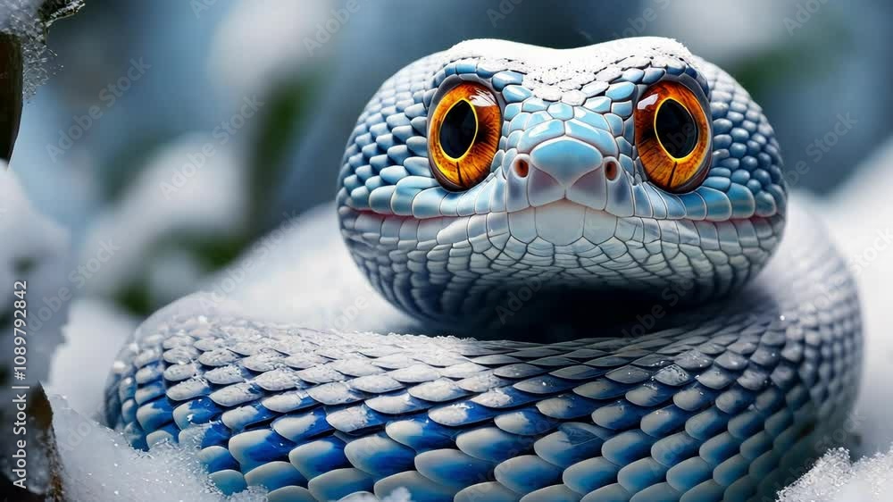 The snake is the symbol of year 2025. A cute little snake with big eyes ...
